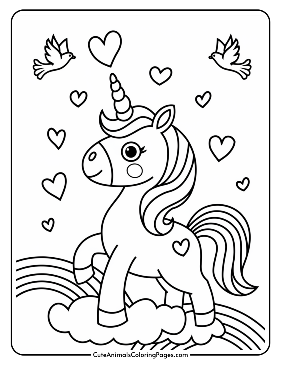 Unicorn Valentine Coloring Pages (21 Free Printables) - Cute Animals ...