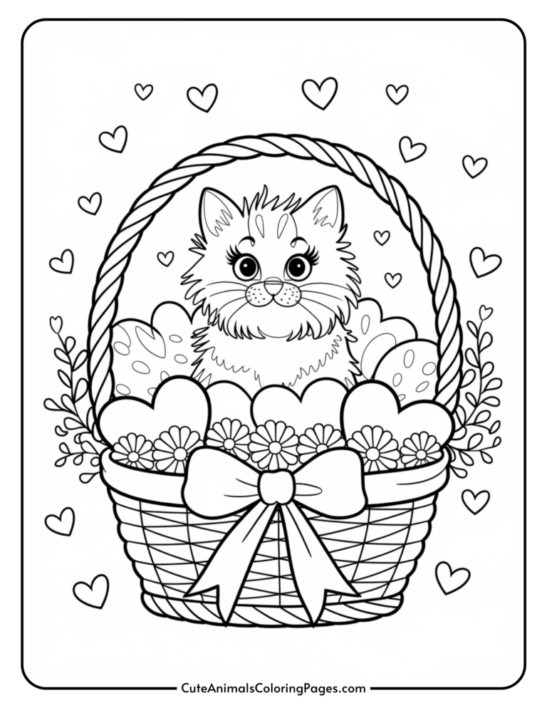 Valentine Cat Coloring Pages (25 Free Printable PDF Pages) - Cute ...