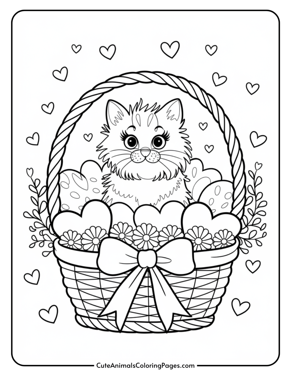 Valentine Cat Coloring Pages (25 Free Printable PDF Pages) - Cute ...