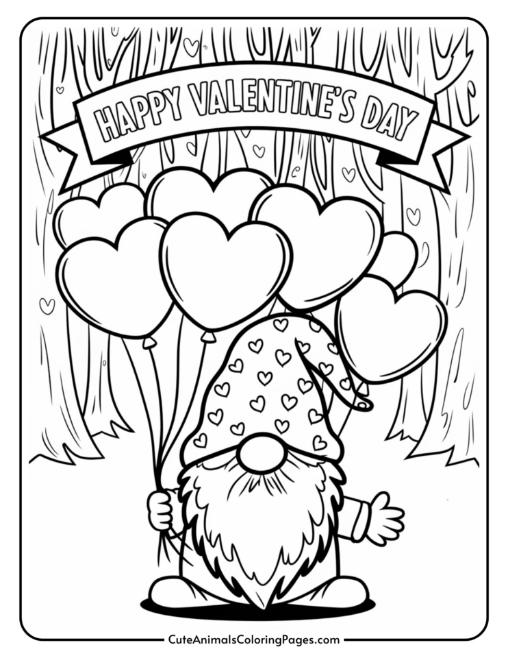 Valentine Gnome Coloring Pages (6 Free Printable PDF Pages) - Cute ...