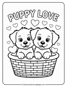 Puppy Valentine Coloring Pages (19 Free Printables) - Cute Animals ...