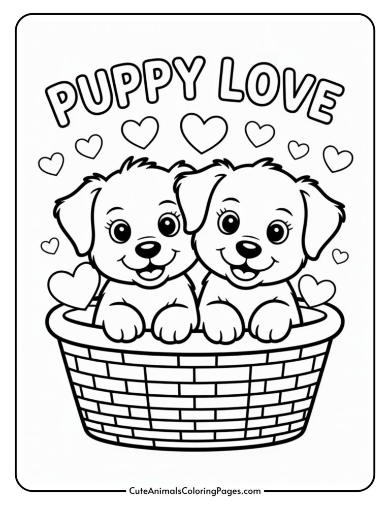 Puppy Valentine Coloring Pages (19 Free Printables) - Cute Animals ...