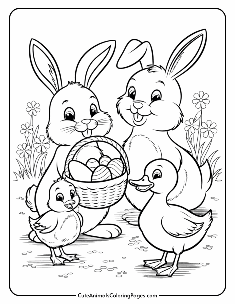 Easter Animal Coloring Pages (7 Free Printable PDF Pages) - Cute ...