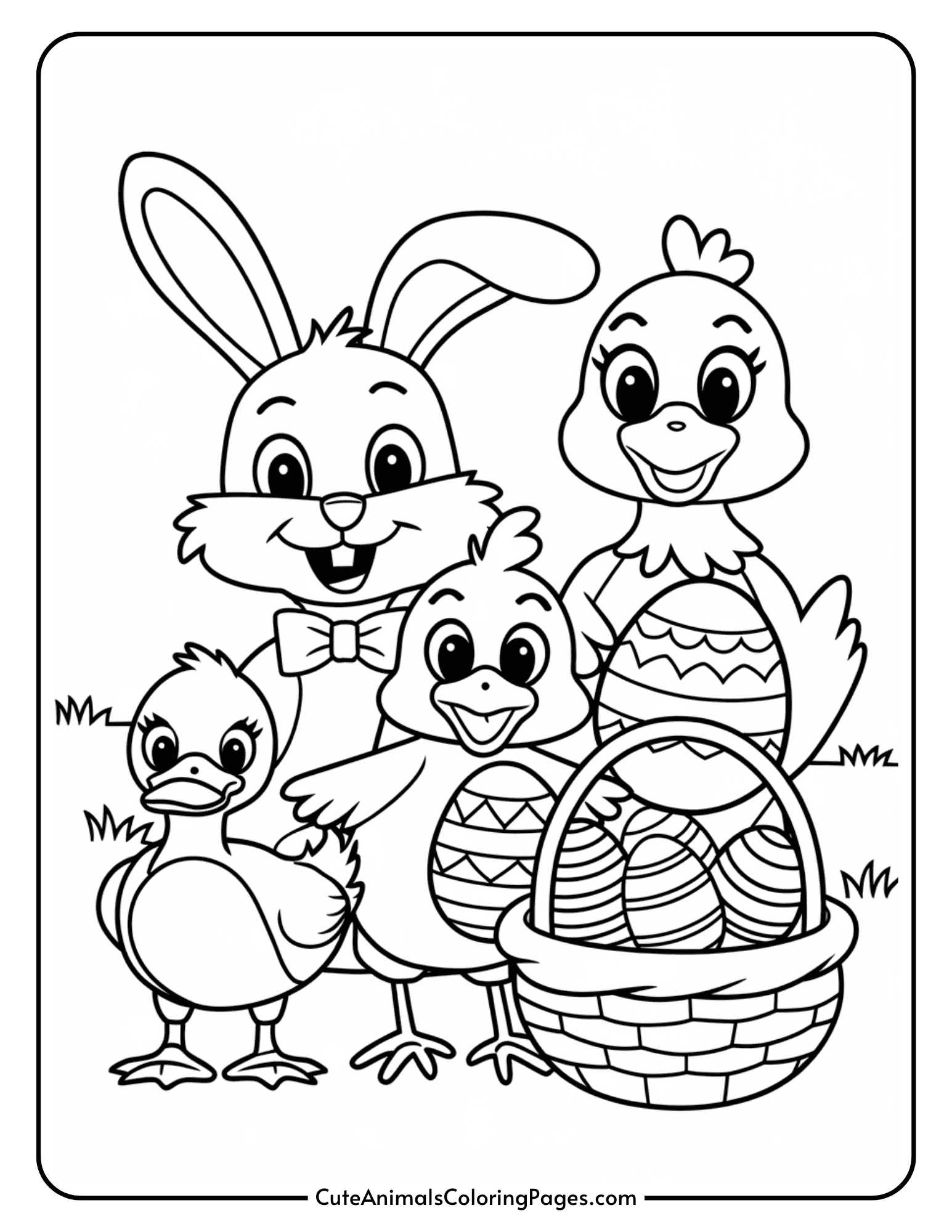 Easter Animal Coloring Pages (7 Free Printable PDF Pages) - Cute ...