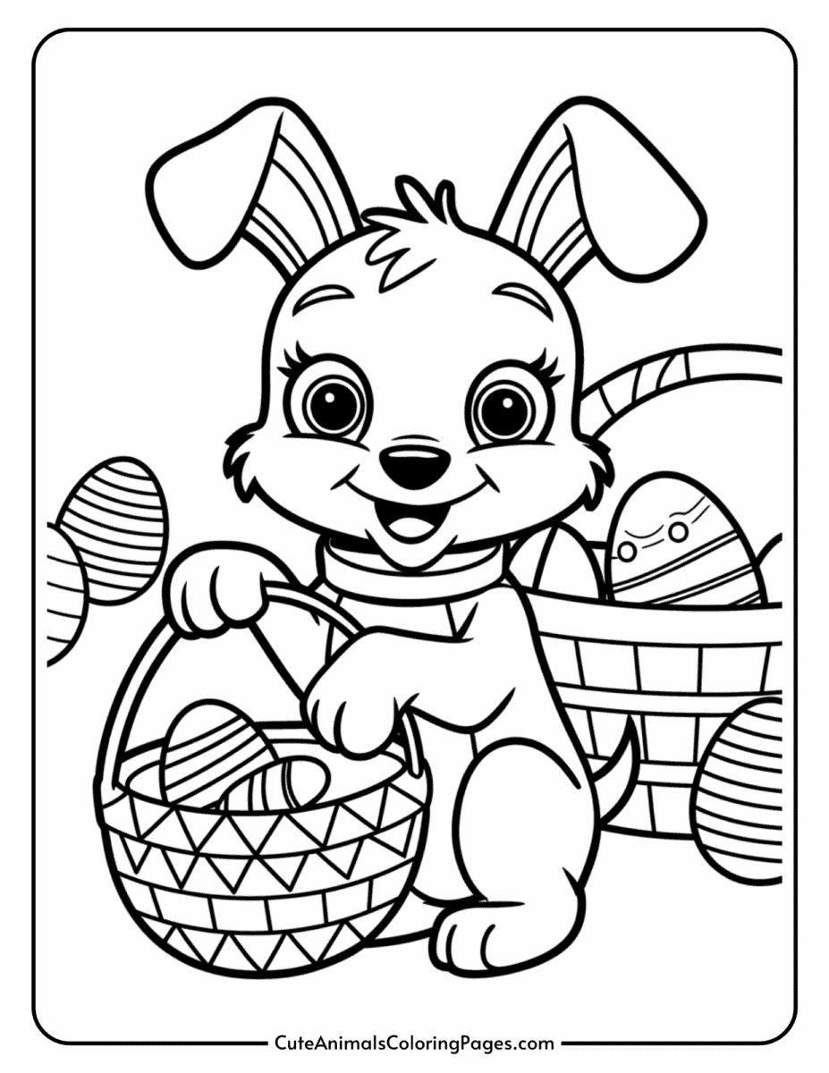 Easter Puppy Coloring Pages (10 Free Printable PDF Pages) - Cute ...