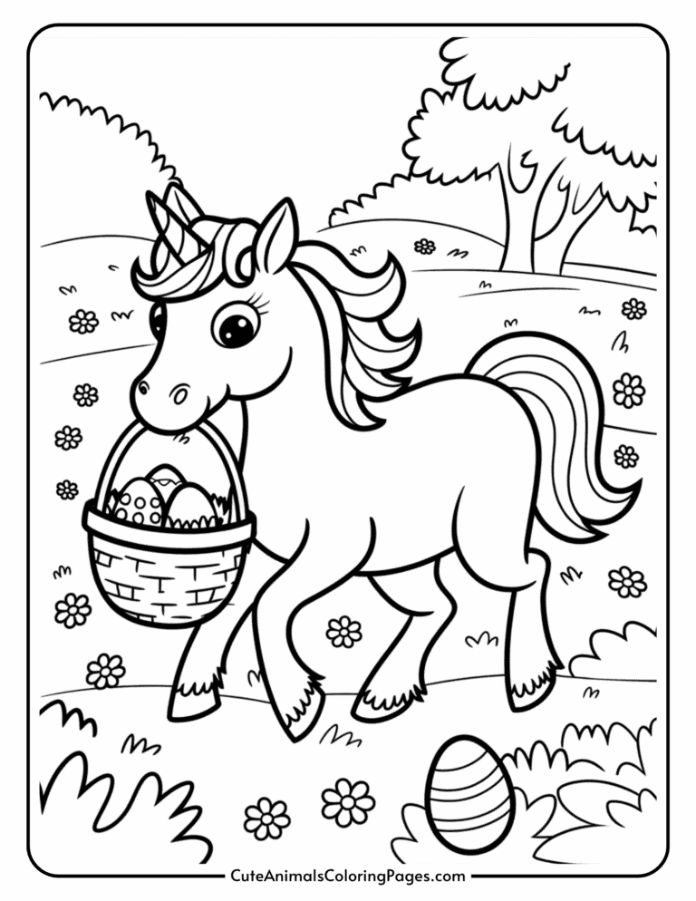 Easter Unicorn Coloring Pages (15 Free Printable PDF Pages) - Cute ...