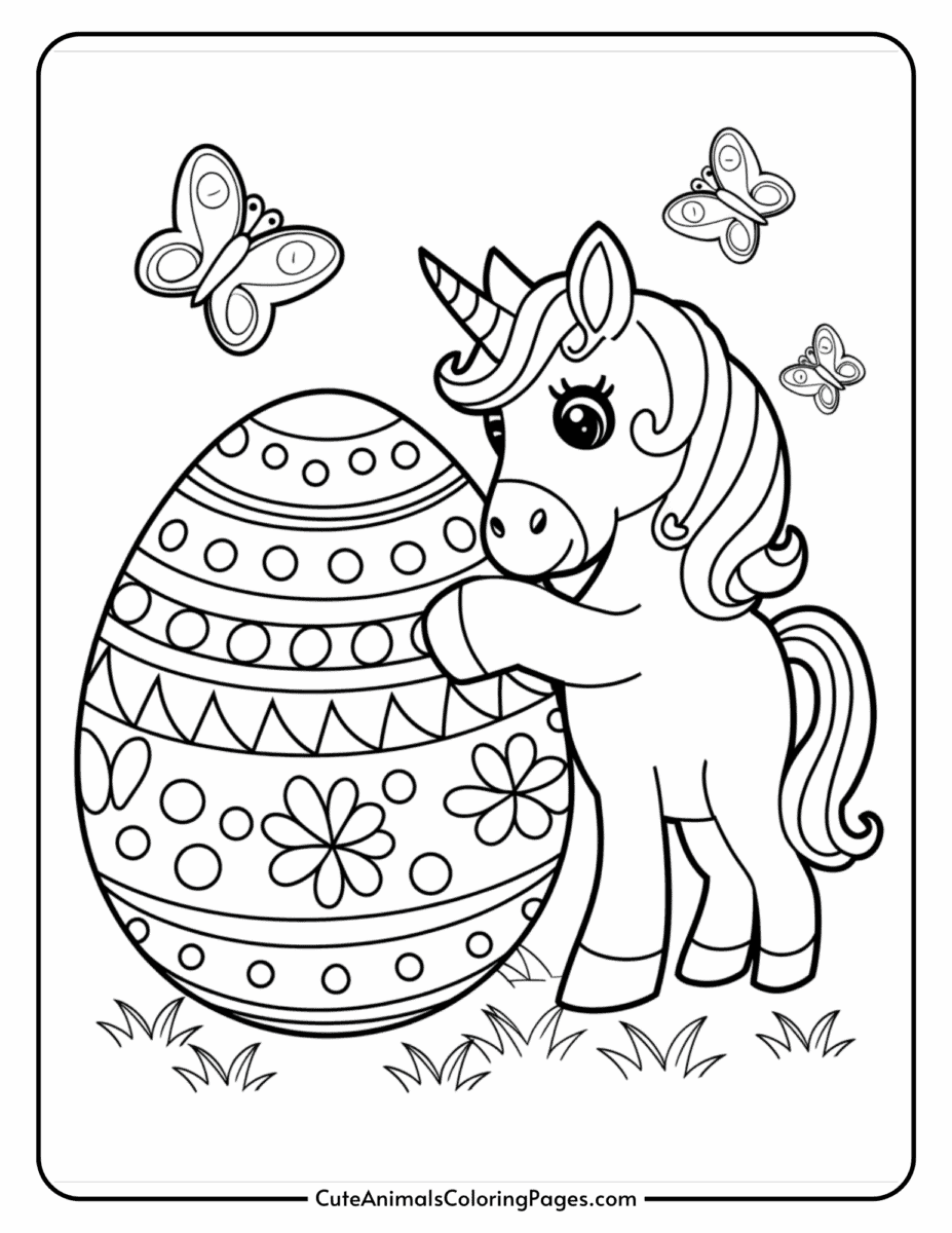 Easter Unicorn Coloring Pages (15 Free Printable PDF Pages) - Cute ...