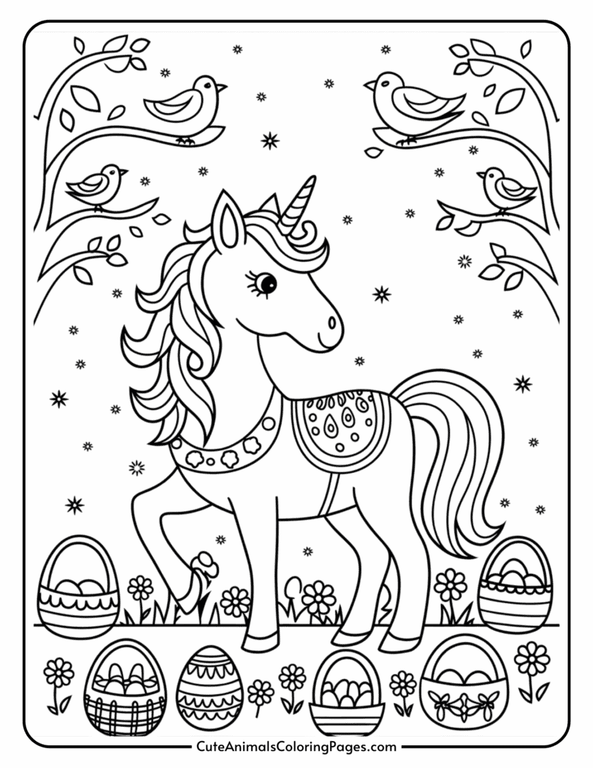 Easter Unicorn Coloring Pages (15 Free Printable PDF Pages) - Cute ...