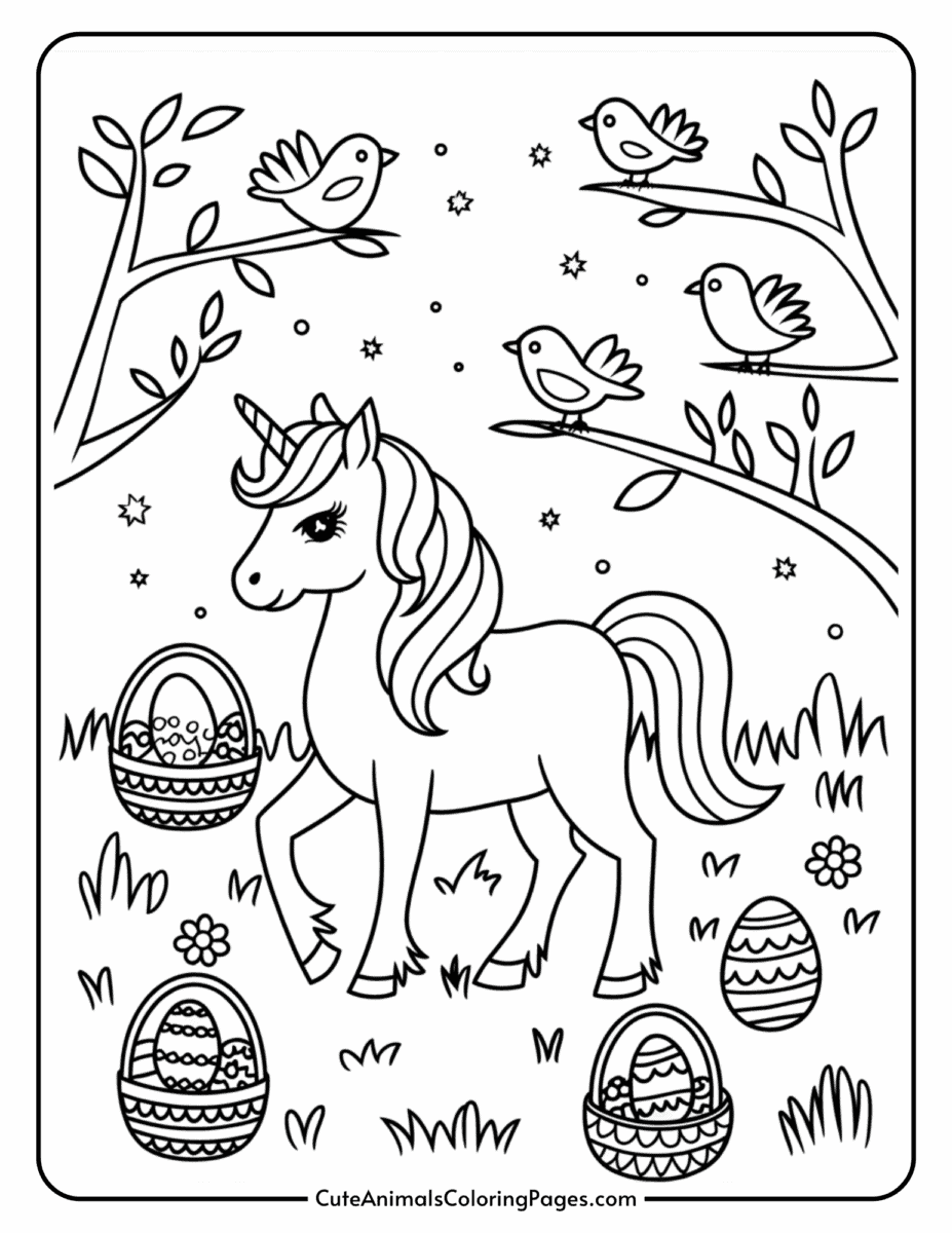 Easter Unicorn Coloring Pages (15 Free Printable PDF Pages) - Cute ...