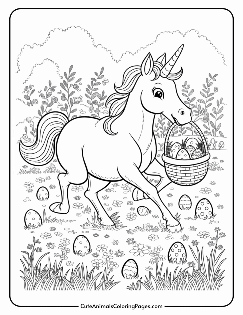 Easter Unicorn Coloring Pages (15 Free Printable PDF Pages) - Cute ...