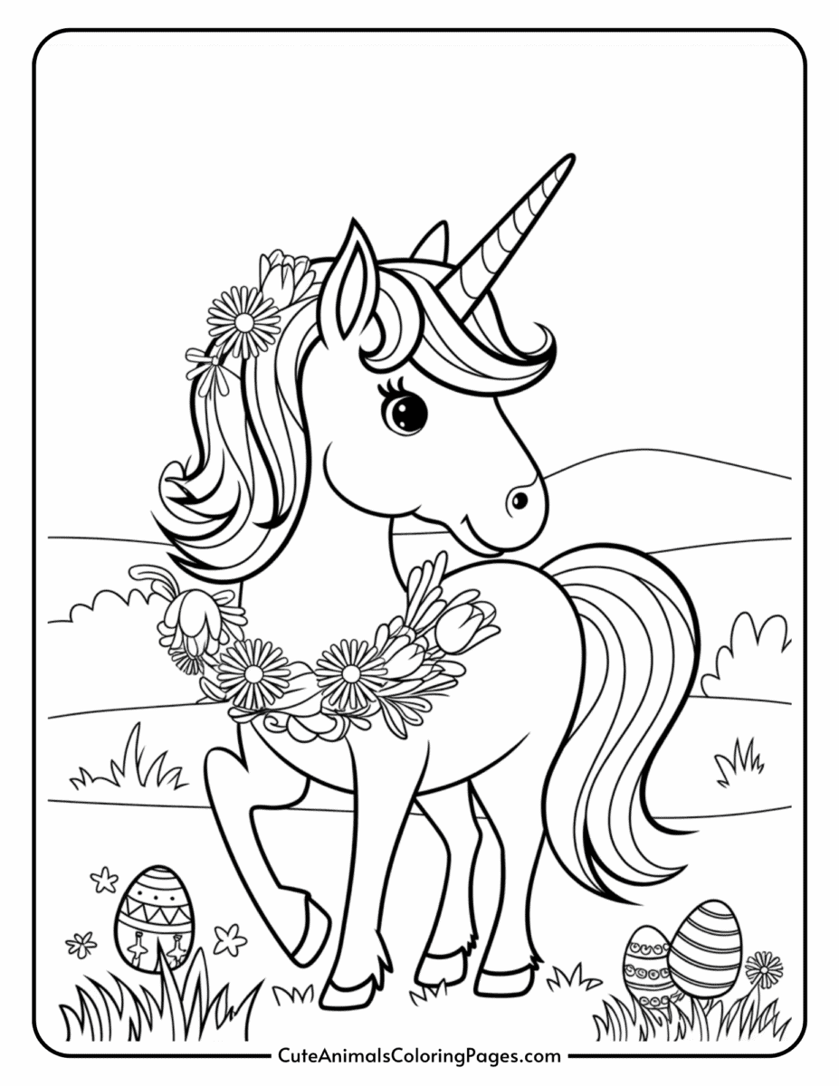 Easter Unicorn Coloring Pages (15 Free Printable PDF Pages) - Cute ...