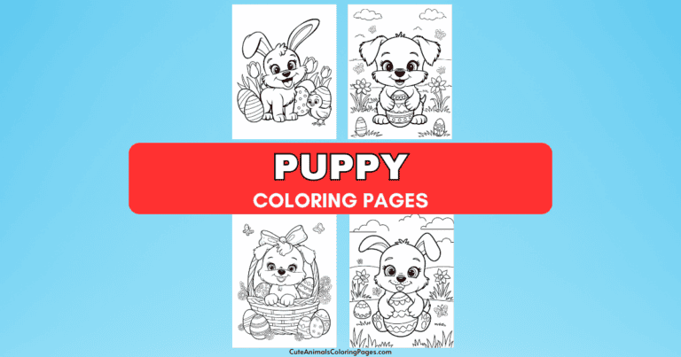 Easter Puppy Coloring Pages (10 Free Printable PDF Pages) - Cute ...