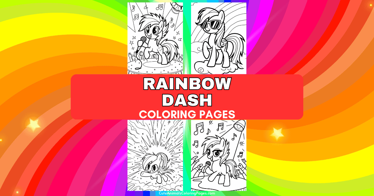 Rainbow Dash Coloring Pages (12 Free Printable PDF Pages) - Cute ...