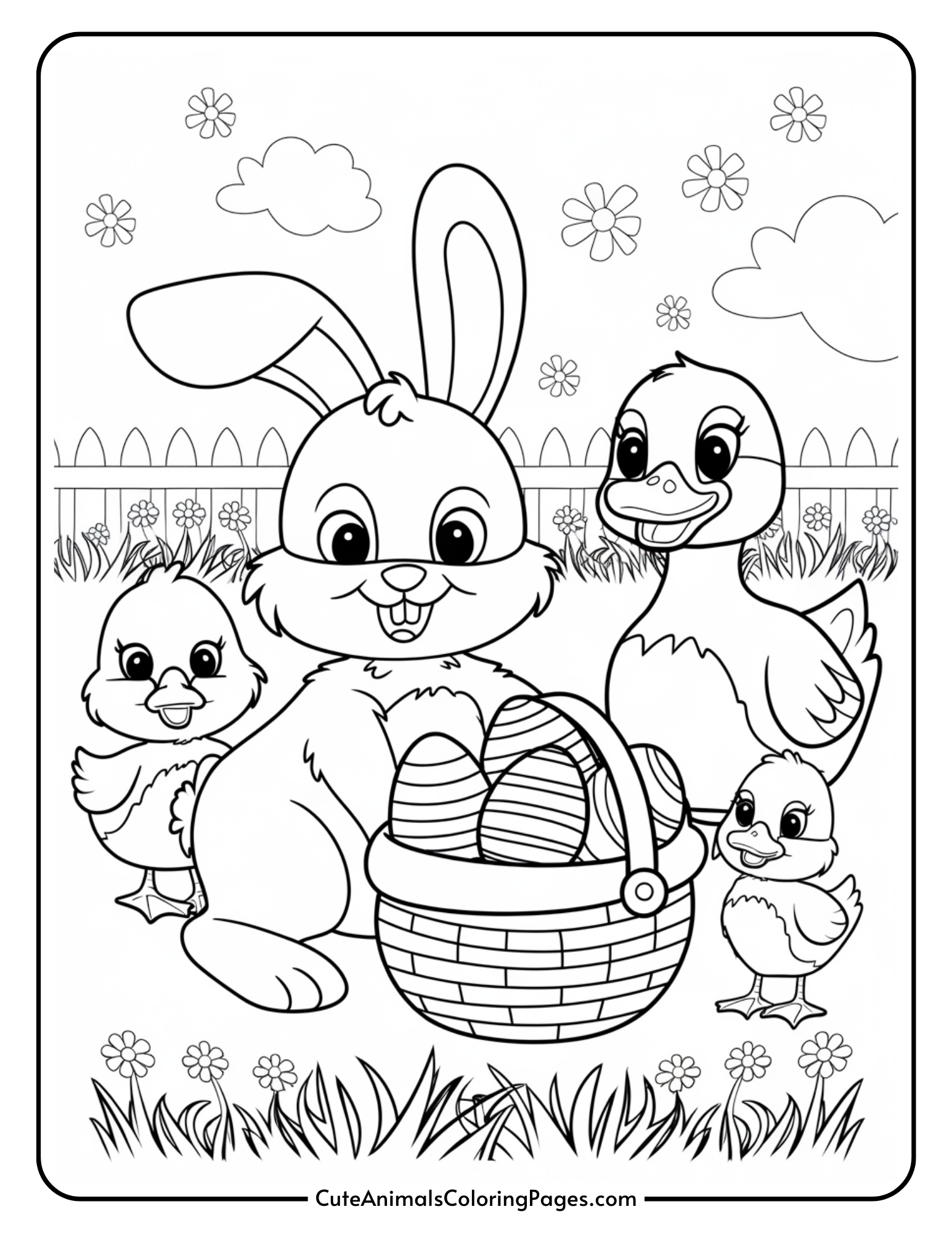 Spring Animals Coloring Pages (7 Free Printable PDF Pages) - Cute ...