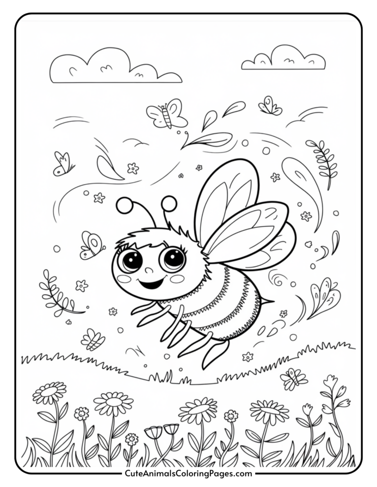 Bee Coloring Pages (15 Free Printable PDF Pages) - Cute Animals ...