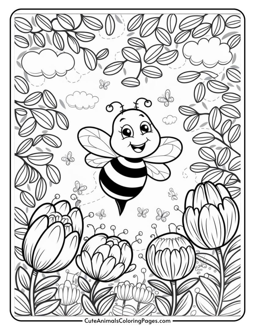 Bee Coloring Pages (15 Free Printable PDF Pages) - Cute Animals ...