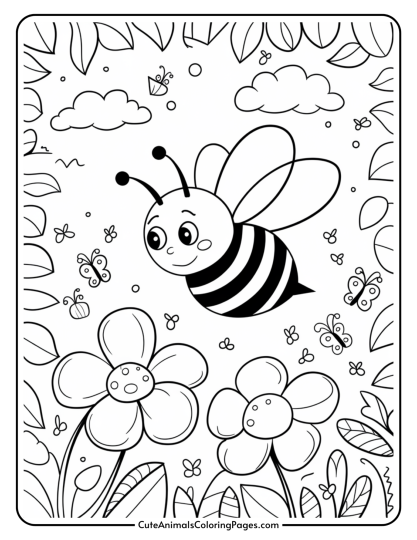 Bee Coloring Pages (15 Free Printable PDF Pages) - Cute Animals ...