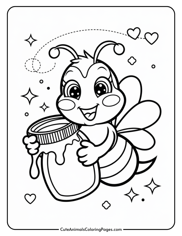 Bee Coloring Pages (15 Free Printable PDF Pages) - Cute Animals ...