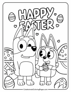 Bluey Easter Coloring Pages (15 Free Printable PDF Pages) - Cute ...