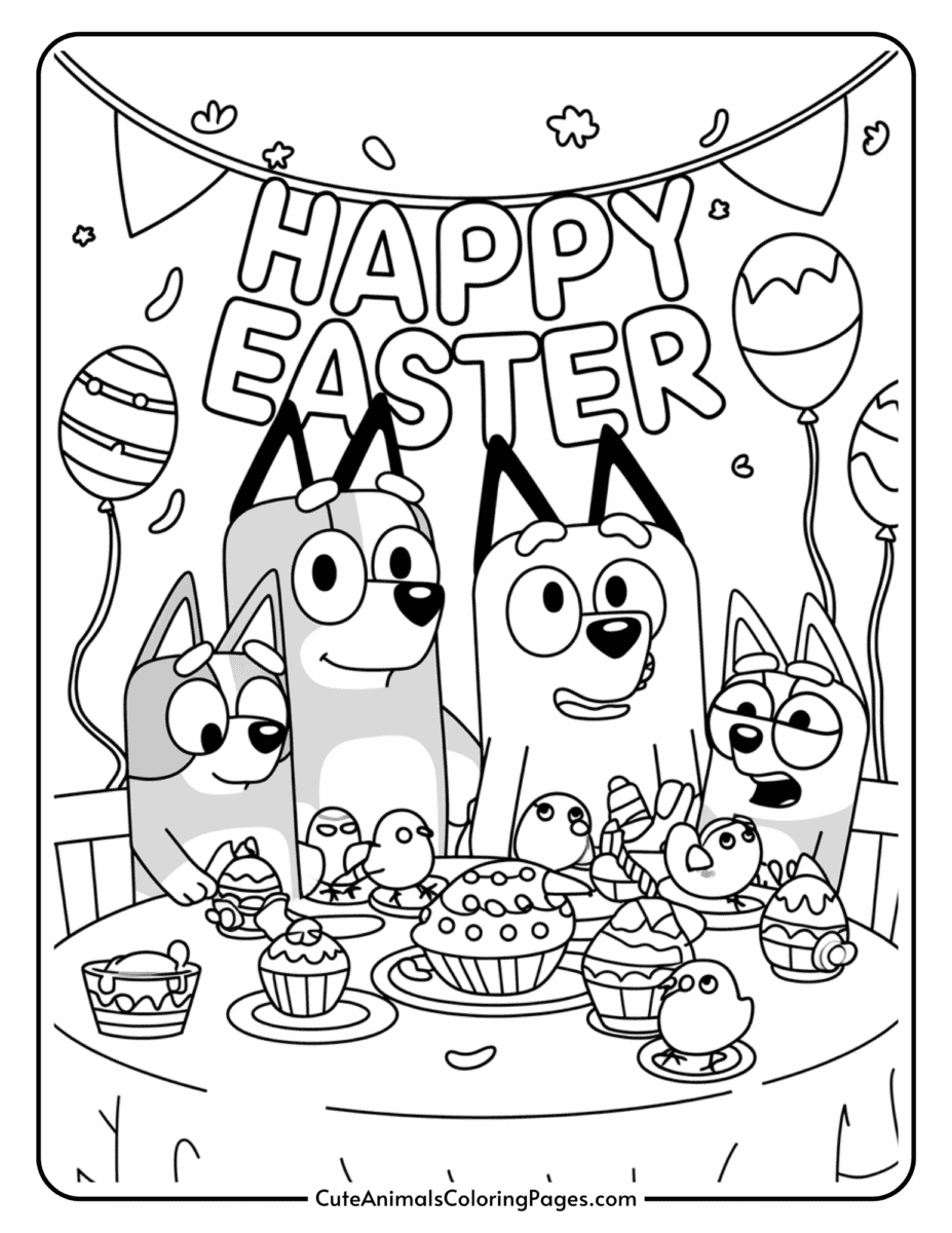 Bluey Easter Coloring Pages (15 Free Printable PDF Pages) - Cute ...