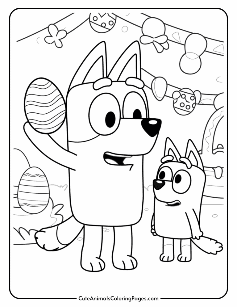 Bluey Easter Coloring Pages (15 Free Printable PDF Pages) - Cute ...