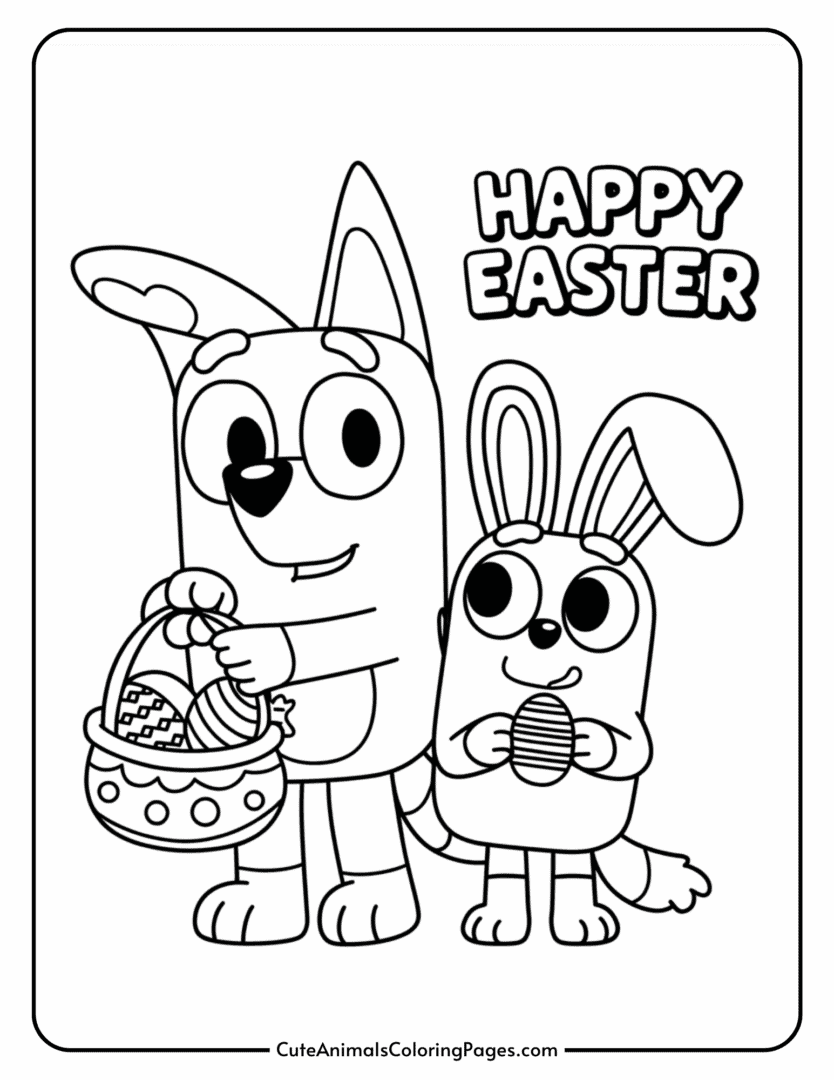 Bluey Easter Coloring Pages (15 Free Printable PDF Pages) - Cute ...