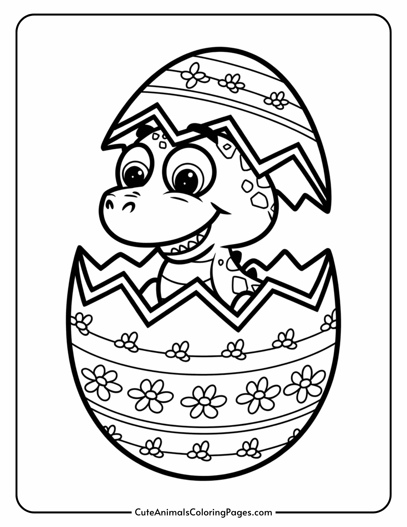 Dinosaur Easter Coloring Pages (15 Free Printable PDF Pages) - Cute ...