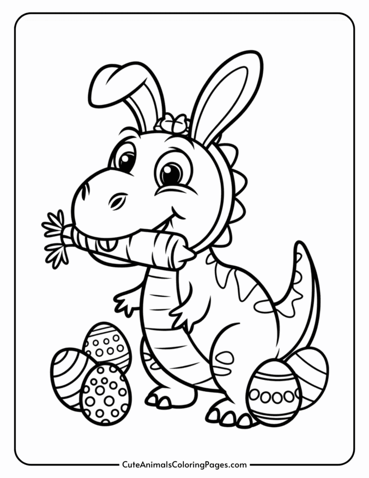 Dinosaur Easter Coloring Pages (15 Free Printable PDF Pages) - Cute ...