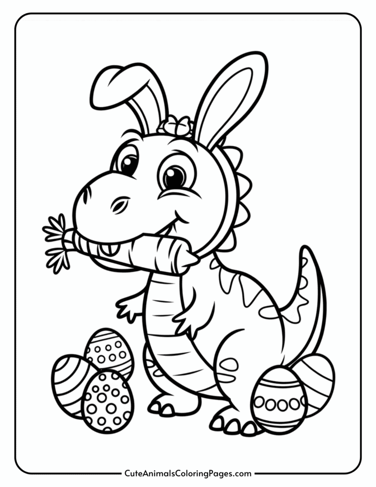 Dinosaur Easter Coloring Pages (15 Free Printable PDF Pages) - Cute ...