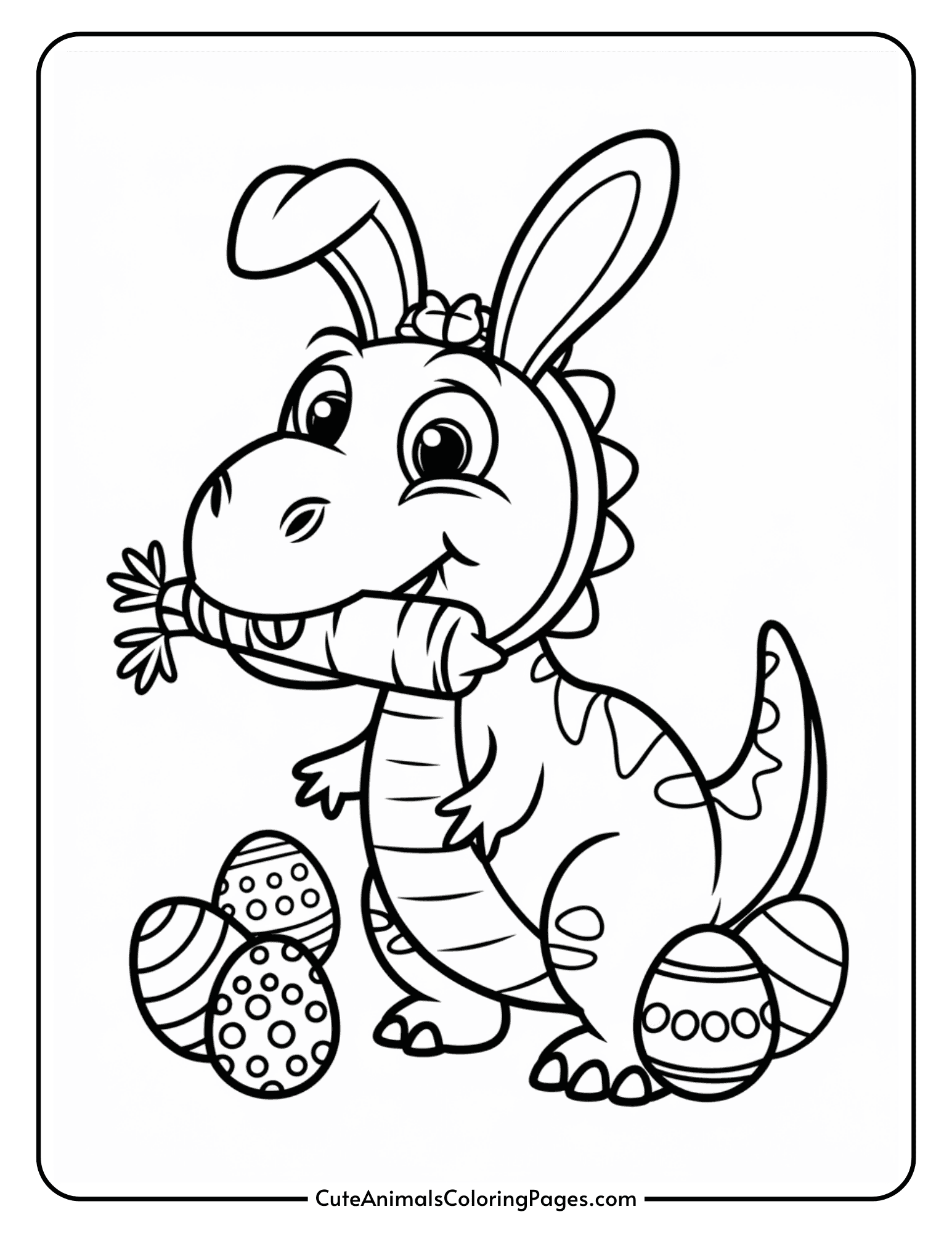 Dinosaur Easter Coloring Pages (15 Free Printable PDF Pages) - Cute ...