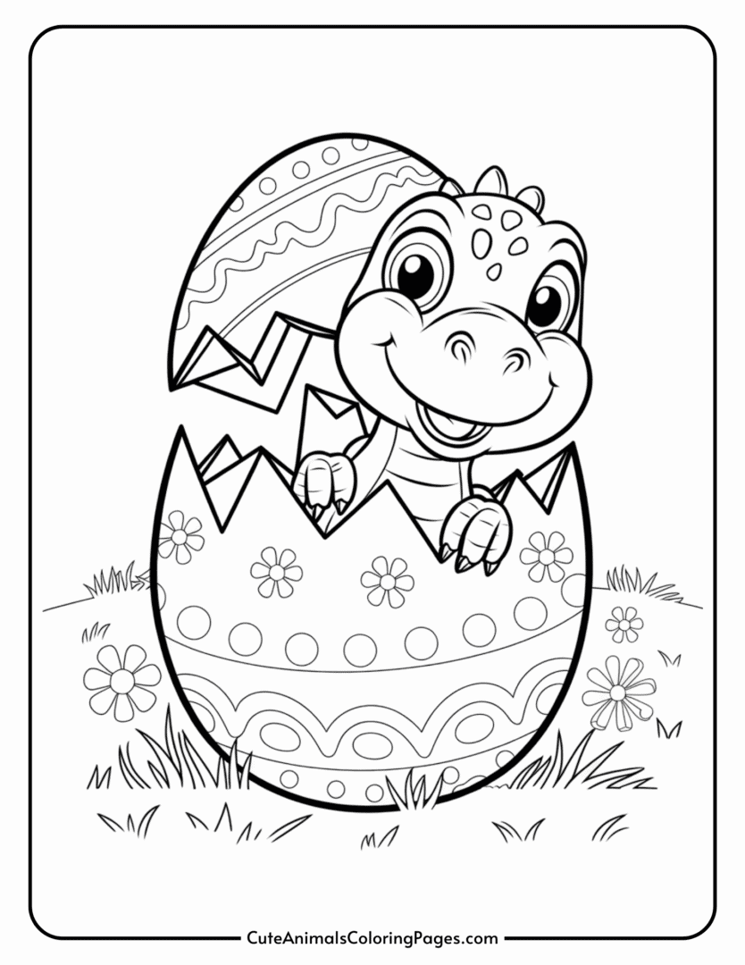 Dinosaur Easter Coloring Pages (15 Free Printable PDF Pages) - Cute ...