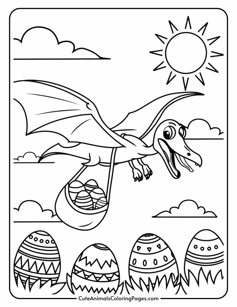 Dinosaur Easter Coloring Pages (15 Free Printable PDF Pages) - Cute ...