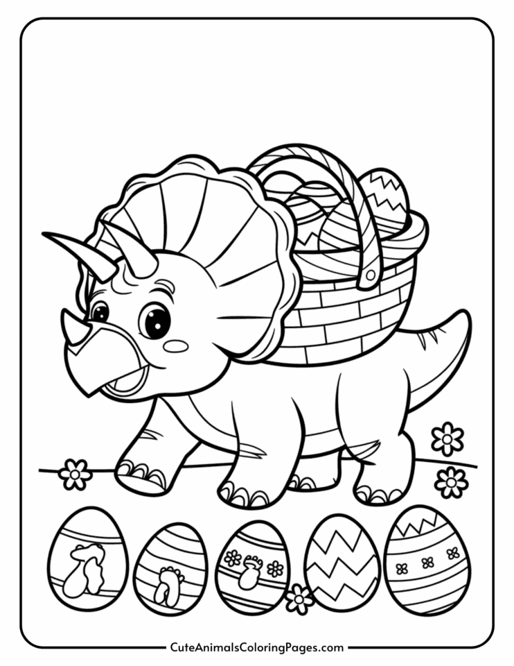 Dinosaur Easter Coloring Pages (15 Free Printable PDF Pages) - Cute ...