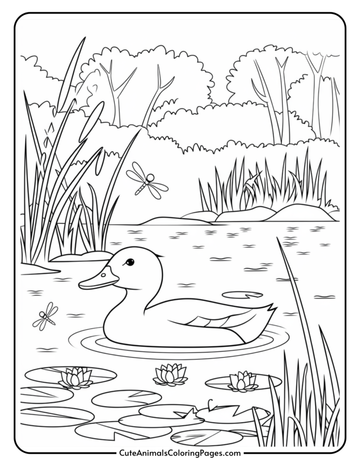 Duck Coloring Pages (15 Free Printable PDF Pages) - Cute Animals ...