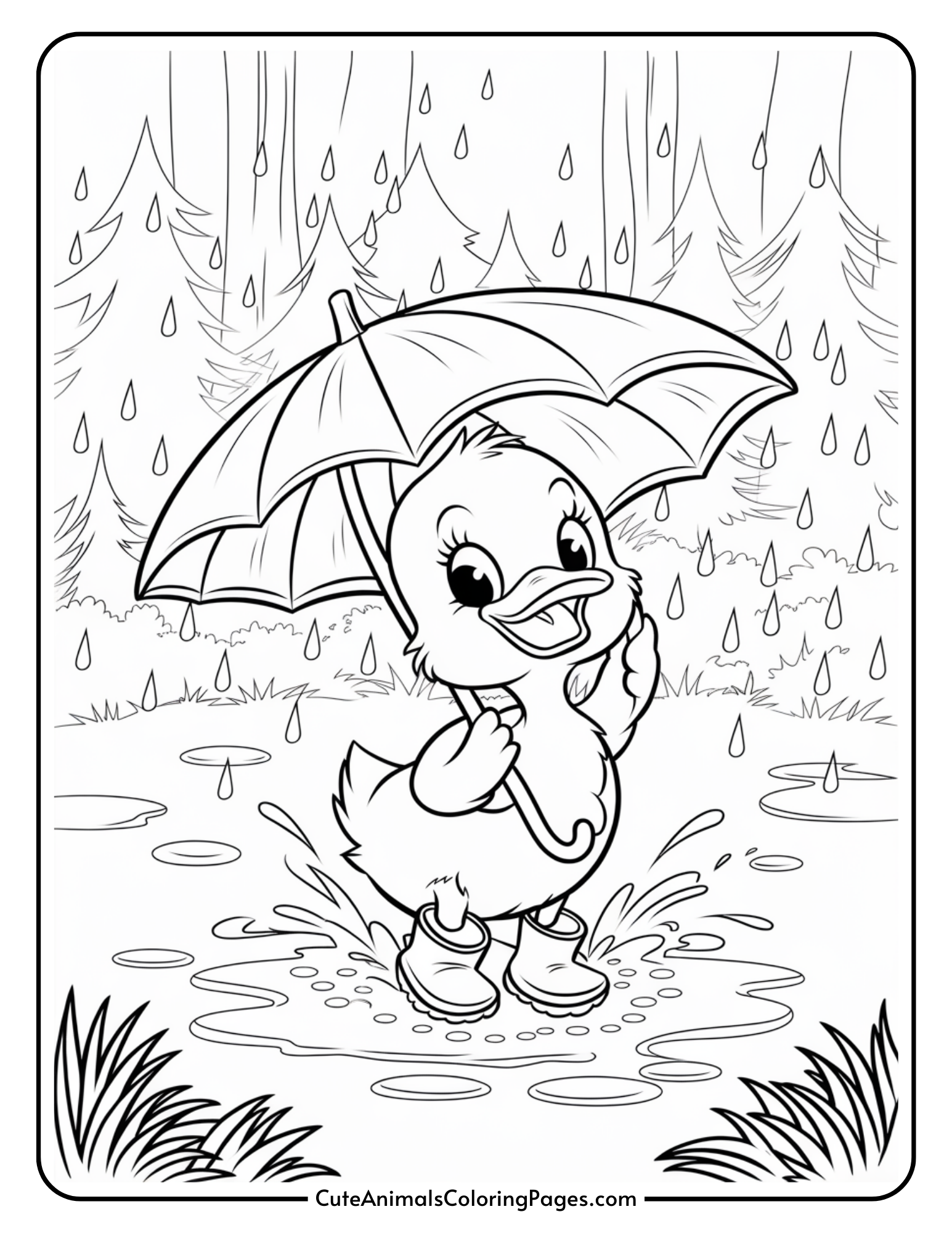 Duck Coloring Pages (15 Free Printable PDF Pages) - Cute Animals ...