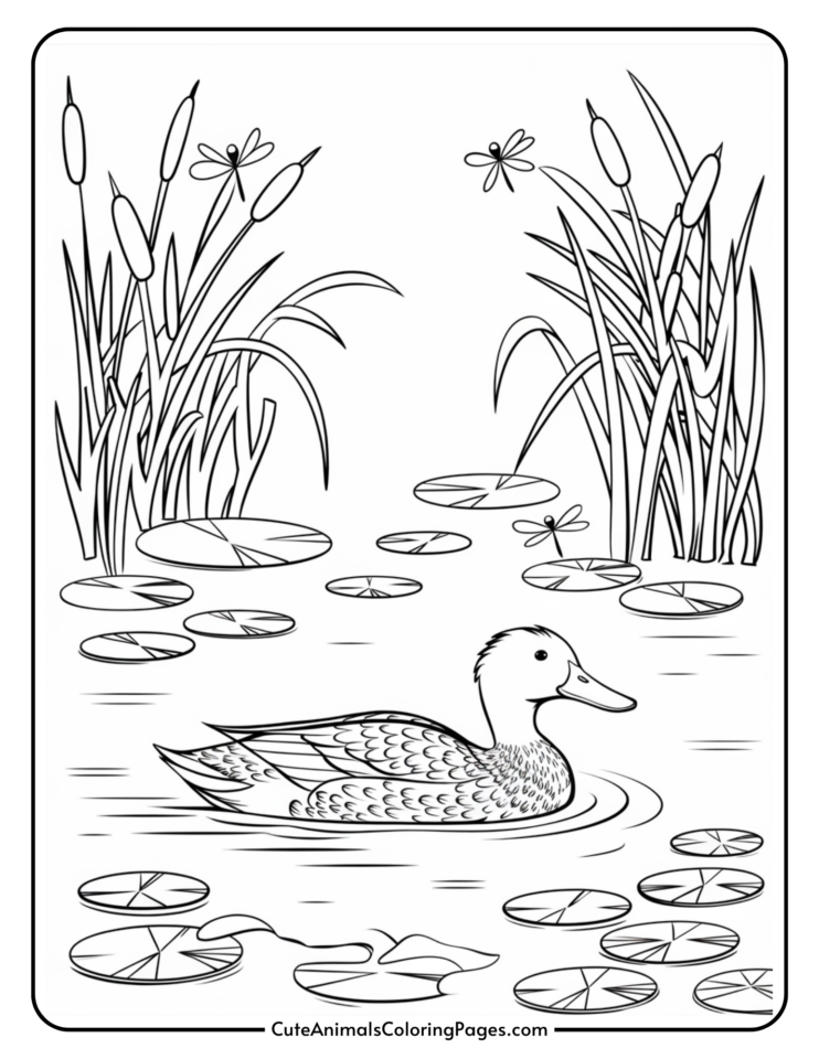 Duck Coloring Pages (15 Free Printable PDF Pages) - Cute Animals ...