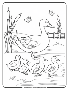 Duck Coloring Pages (15 Free Printable PDF Pages) - Cute Animals ...