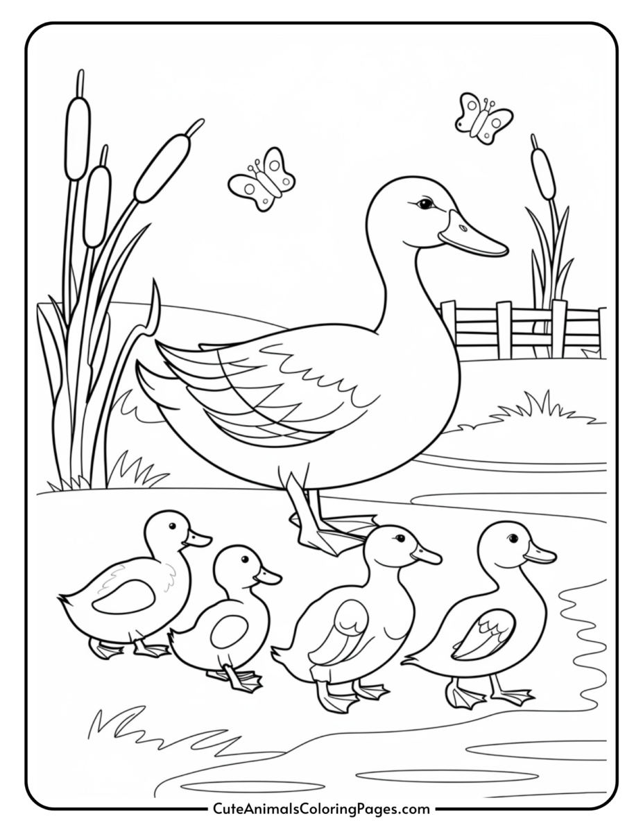 Duck Coloring Pages (15 Free Printable PDF Pages) - Cute Animals ...