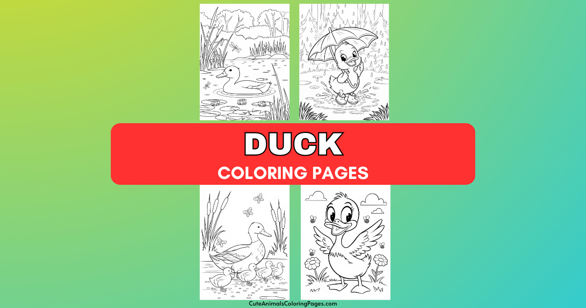Duck Coloring Pages (15 Free Printable PDF Pages) - Cute Animals ...