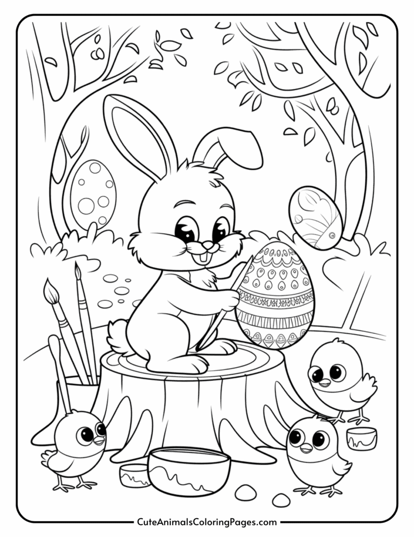 Easter Bunny Coloring Pages (13 Free Printable PDF Pages) - Cute ...