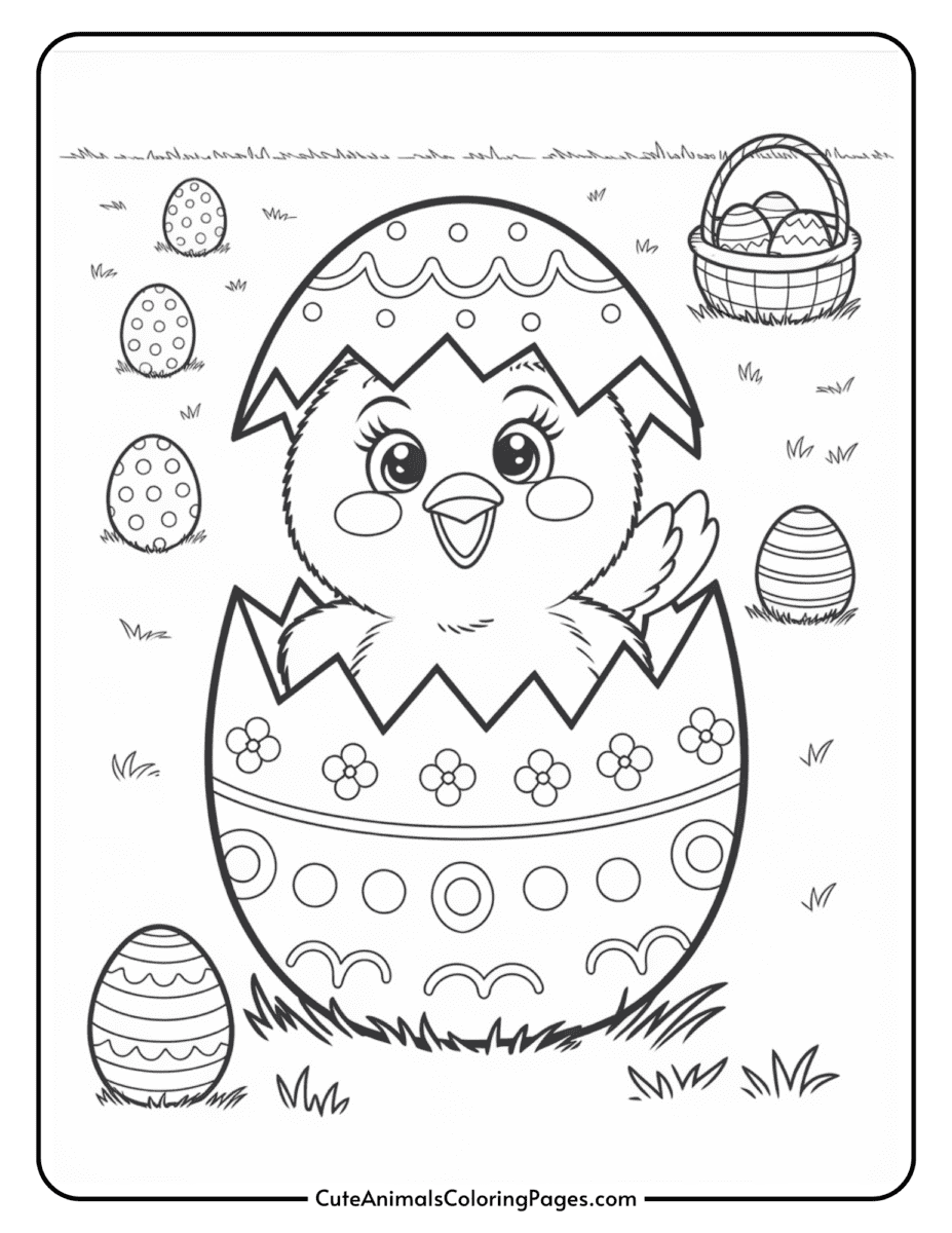 Easter Chick Coloring Pages (15 Free Printable PDF Pages) - Cute ...