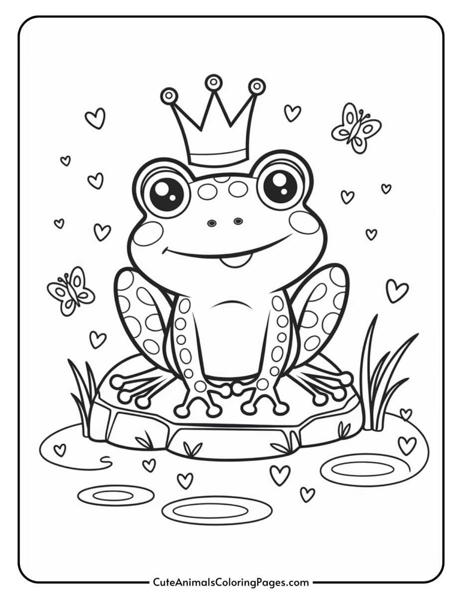 Frog Coloring Pages (10 Free Printable PDF Pages) - Cute Animals ...