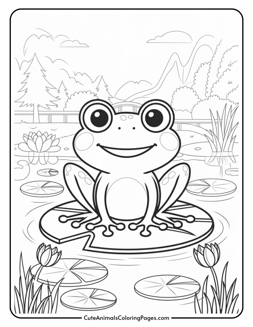 Frog Coloring Pages (10 Free Printable PDF Pages) - Cute Animals ...