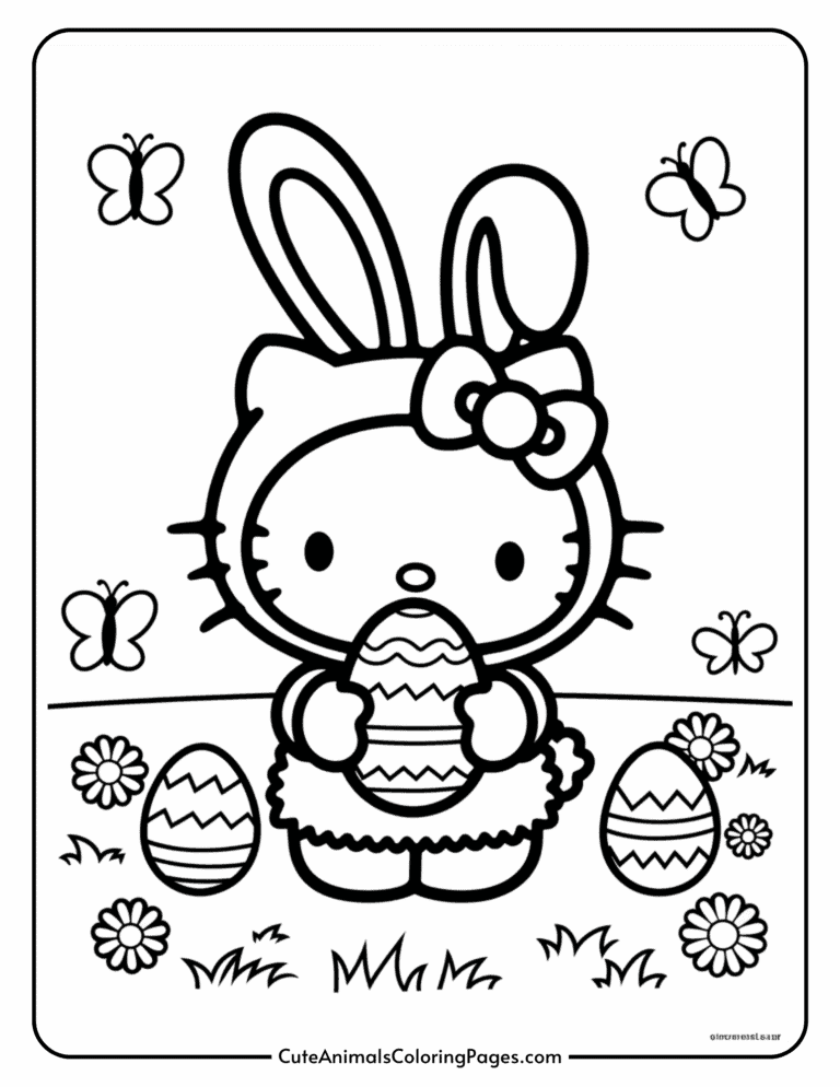 Hello Kitty Easter Coloring Pages (15 Free Printable PDF Pages) - Cute ...