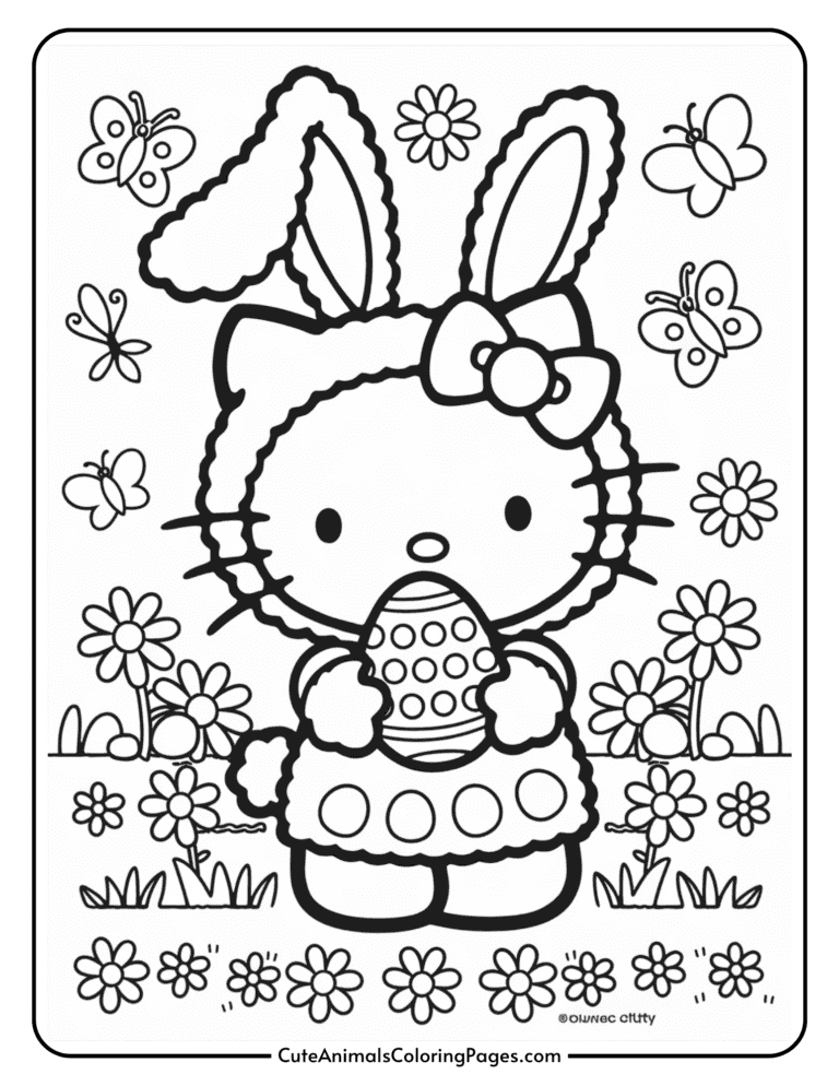 Hello Kitty Easter Coloring Pages (15 Free Printable PDF Pages) - Cute ...