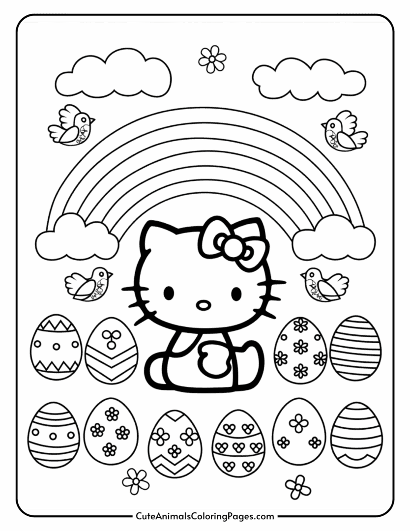 Hello Kitty Easter Coloring Pages (15 Free Printable PDF Pages) - Cute ...