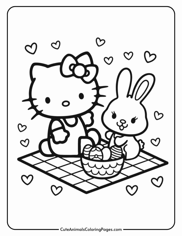 Hello Kitty Easter Coloring Pages (15 Free Printable PDF Pages) - Cute ...