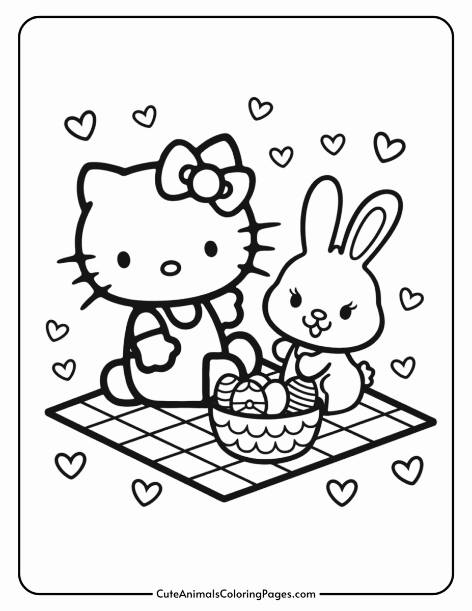Hello Kitty Easter Coloring Pages (15 Free Printable PDF Pages) - Cute ...