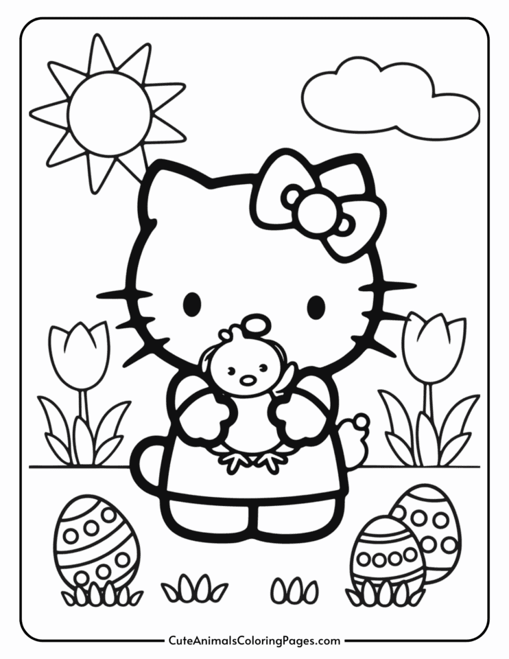 Hello Kitty Easter Coloring Pages (15 Free Printable PDF Pages) - Cute ...