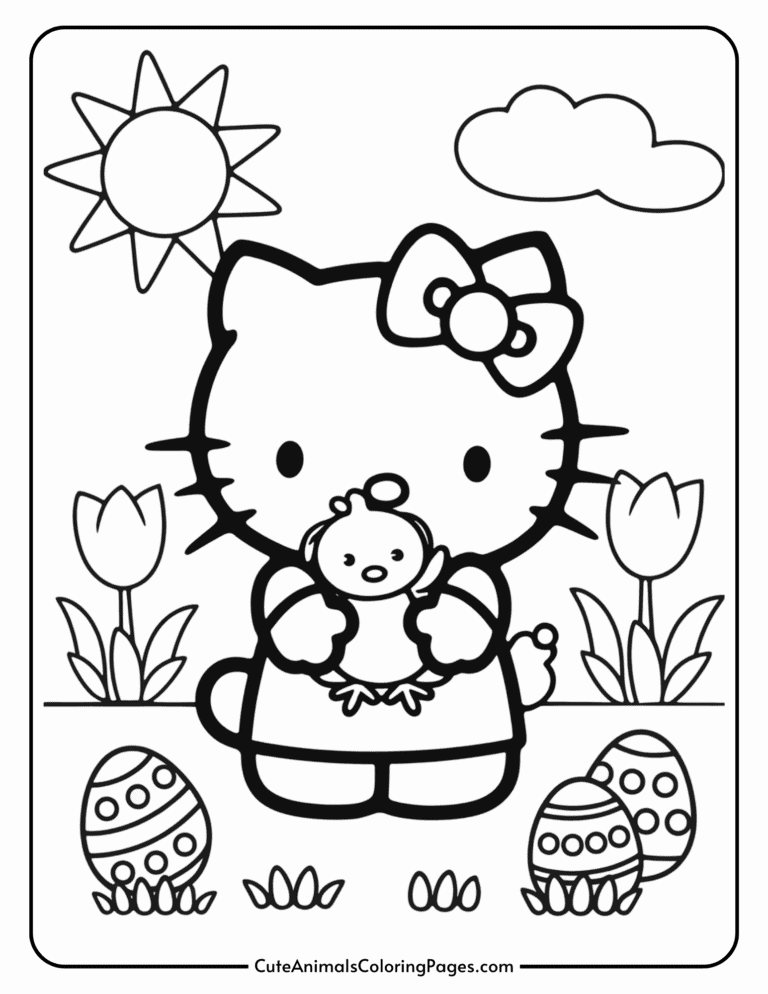Hello Kitty Easter Coloring Pages (15 Free Printable PDF Pages) - Cute ...
